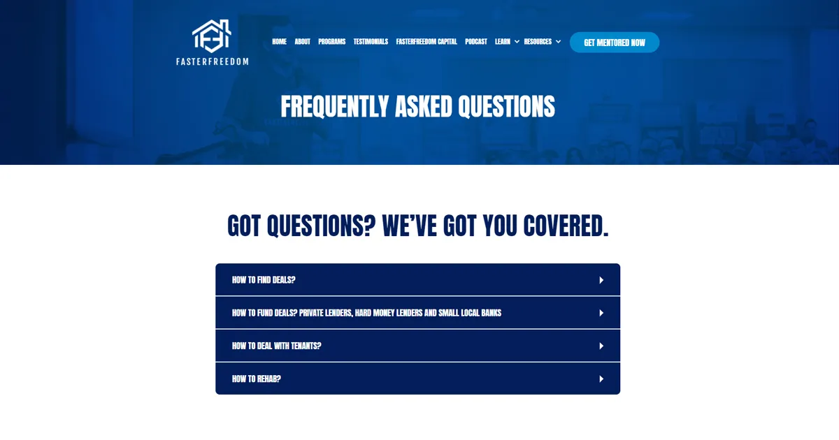 Faster Freedom | FAQ